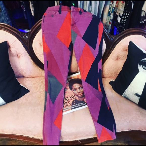 Pants & Jumpsuits | Funky Color Block Pants | Poshmark